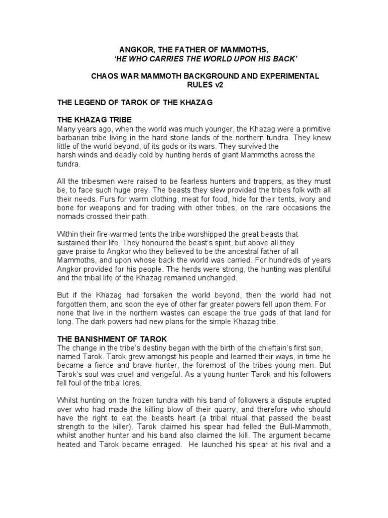 Chaos War Mammoth Warhammer Rules | PDF | Unrest