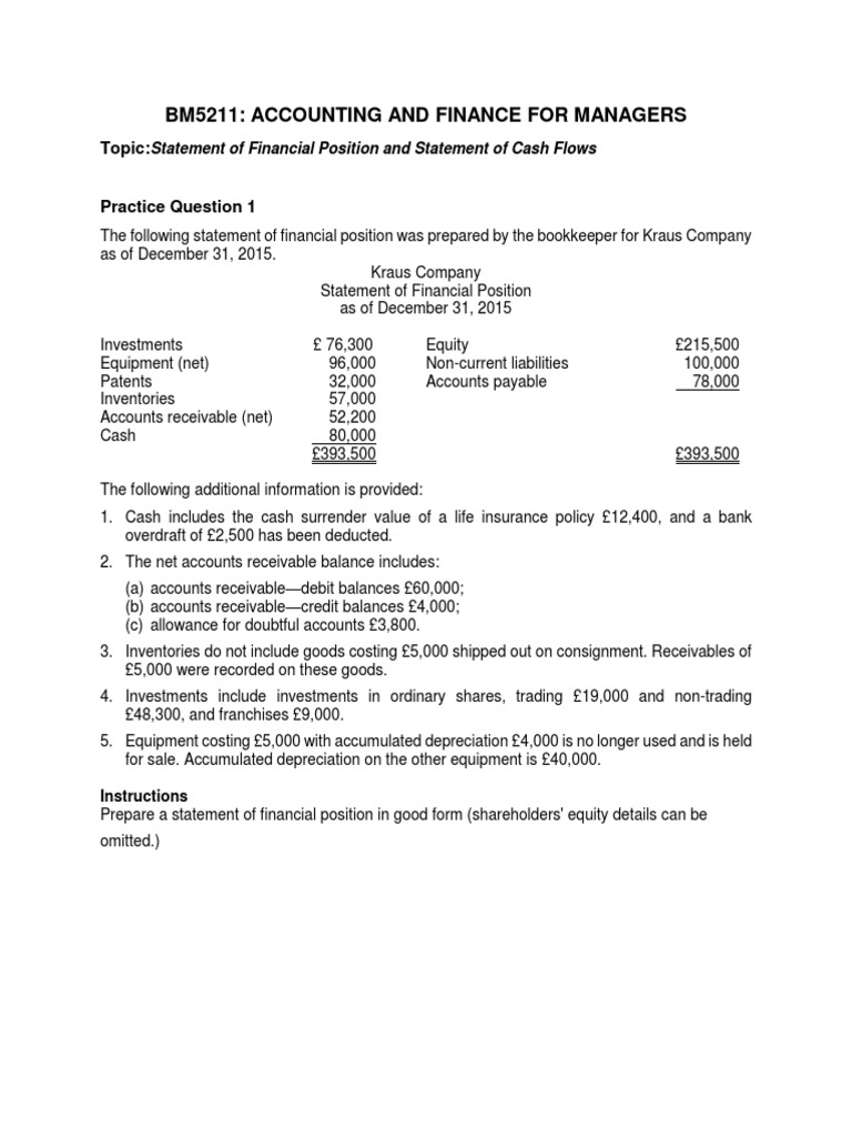 SFP and SCF - Practice Questions | PDF