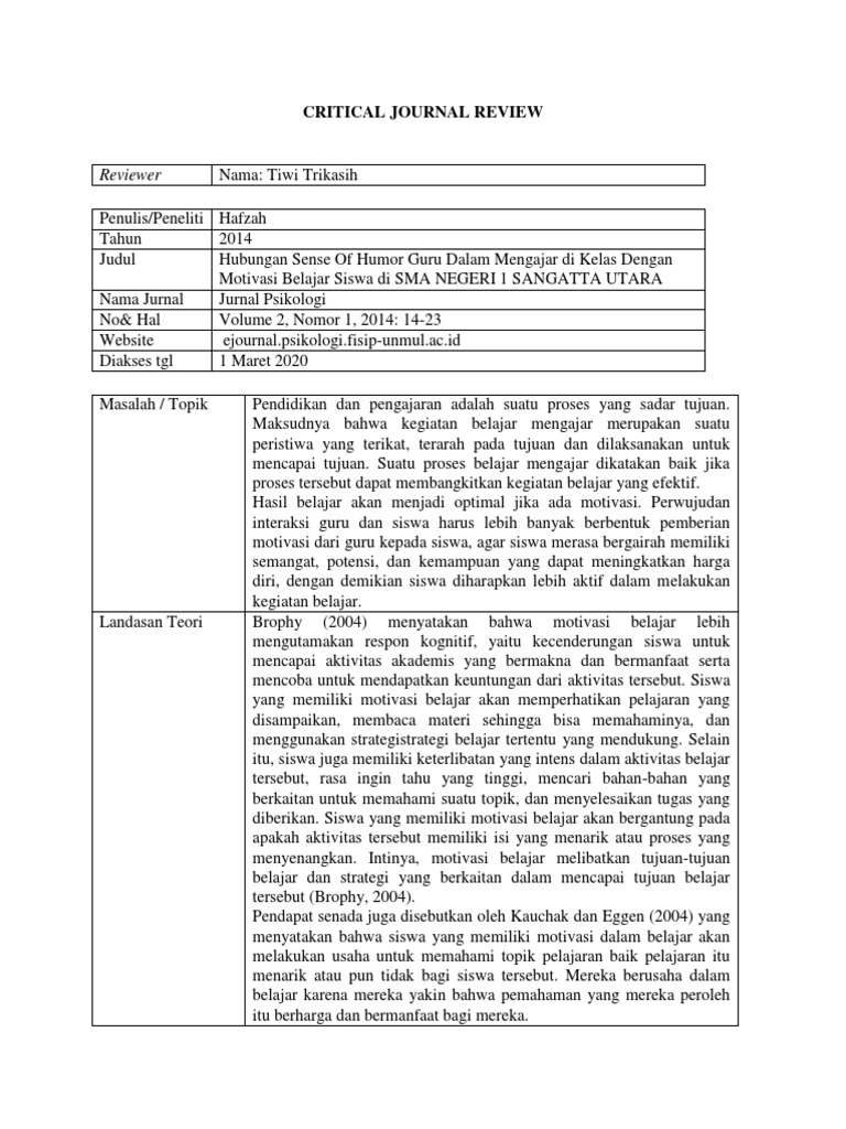 REVIEW JURNAl PENDIDIKAN | PDF | Karier & Perkembangan | Kesehatan Holistik