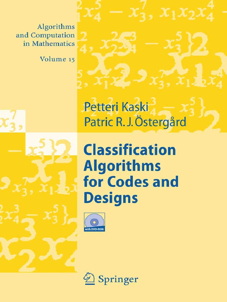 Classification Algorithms For Codes and Designs PDF | PDF | Art