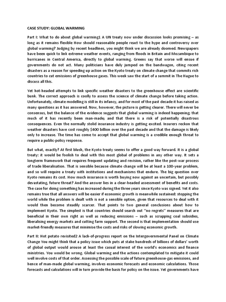 Global Warming Case Study Analysis | PDF