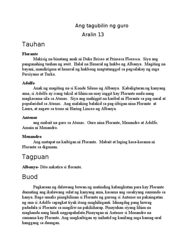 Ang Tagubilin NG Guro | PDF