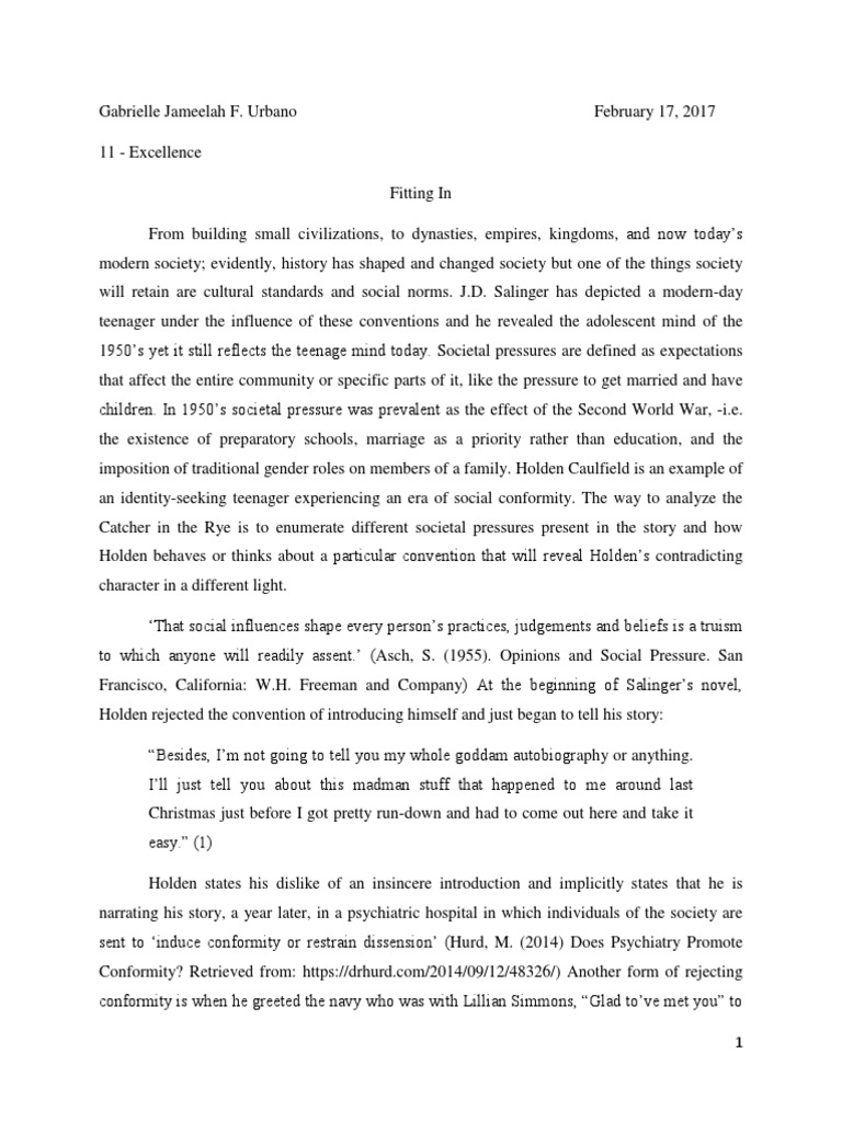 Critical Analysis of The Catcher in The Rye | PDF | J. D. Salinger ...
