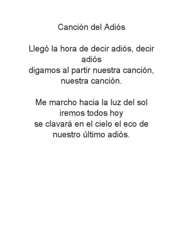 Canción Del Adiós | PDF