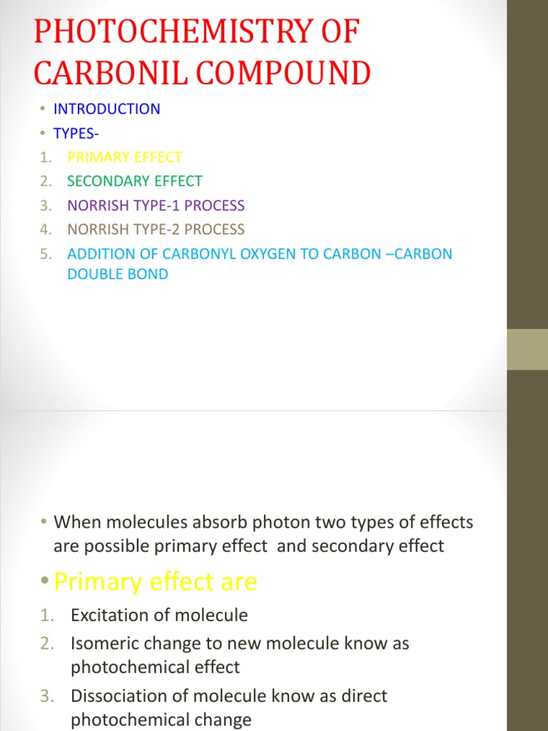 Photochemistry of Carbonil Compound1 | PDF | Photochemistry | Alkene