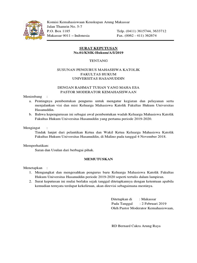 Rancangan SK Pengurus Dan SK Program | PDF