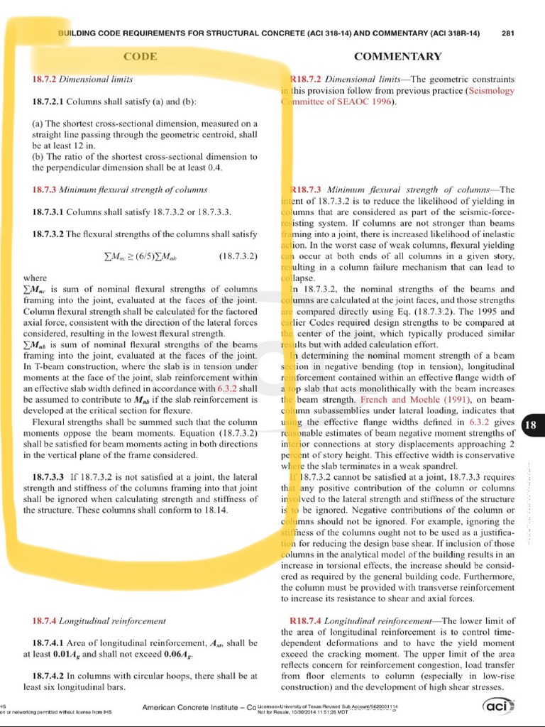 Aci Code Rules | PDF