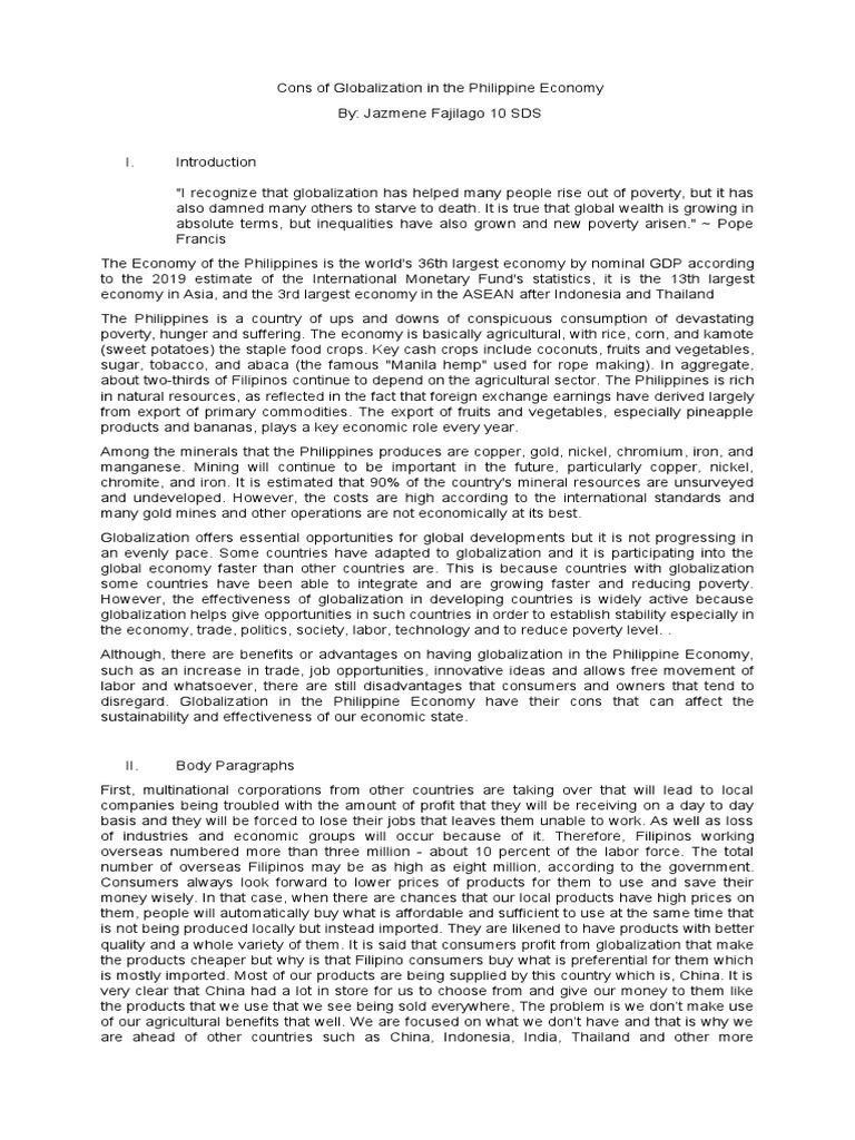 Position Paper | PDF | Economy Of The Philippines | Philippines