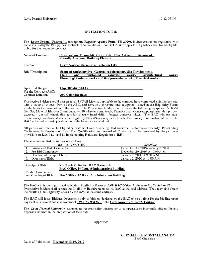 Invitation To Bid | PDF | Government Information | Government