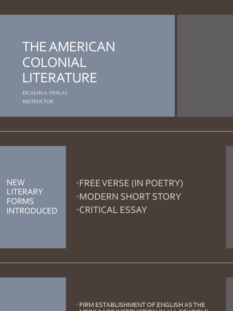 American Colonial Times | PDF | Poetry | Short Stories