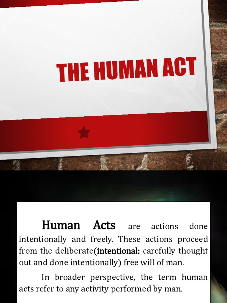 The Human Act 1 | PDF | Free Will | Metaphysics