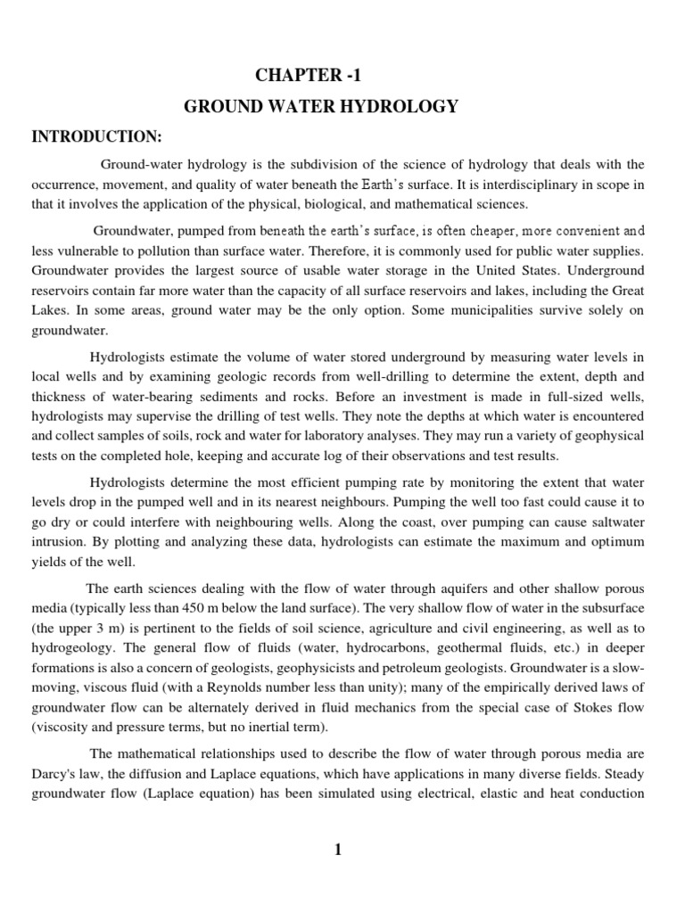 Ground Water Hydrology PDF | PDF