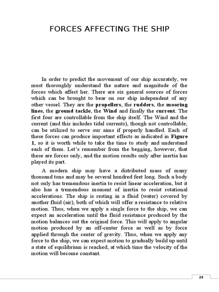 Forces Affecting The Ship | PDF | Propeller | Lift (Force)