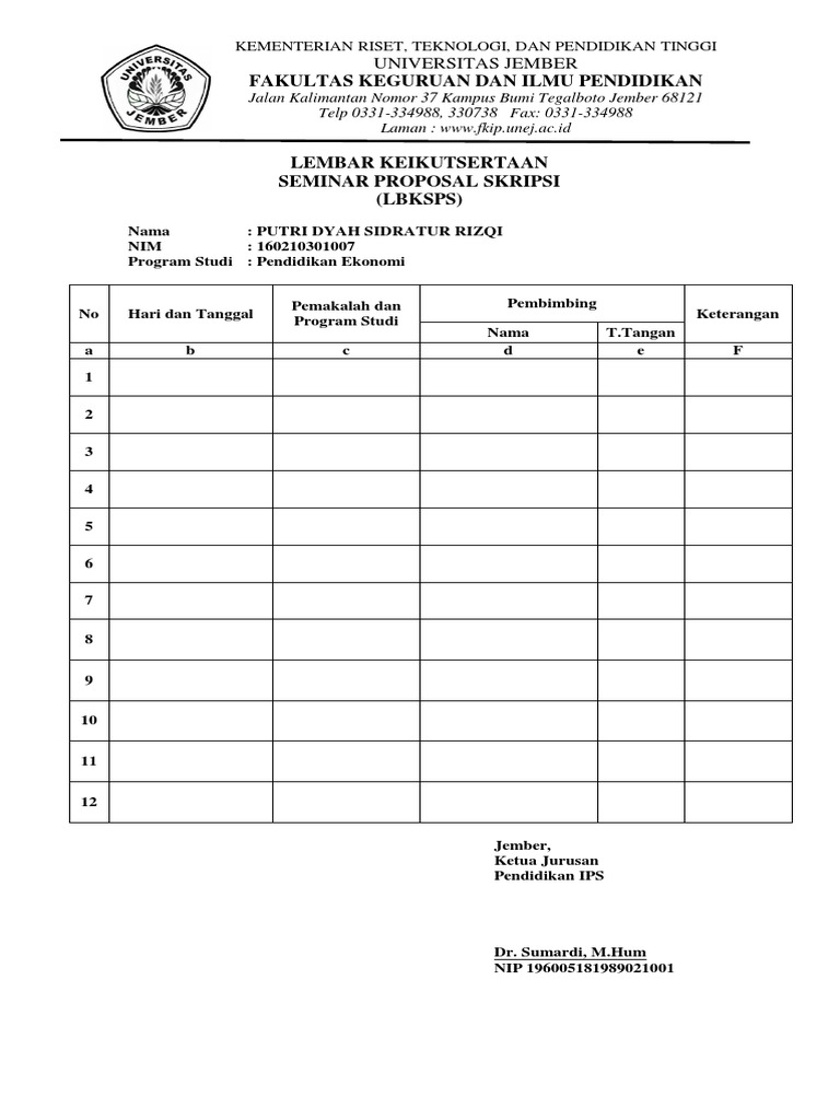 Lembar Sempro PD | PDF