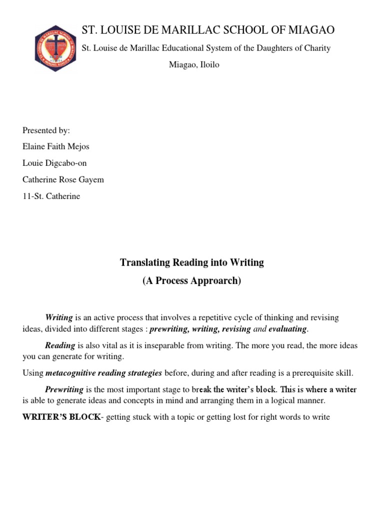 Translating Reading into Writing: A Process Approach for Generating ...