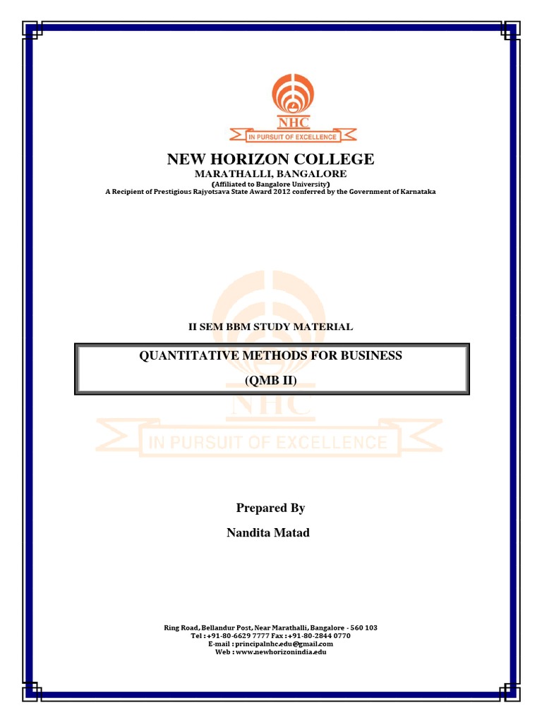 Quantitative Methods for Business II | PDF | Mode (Statistics) | Statistics