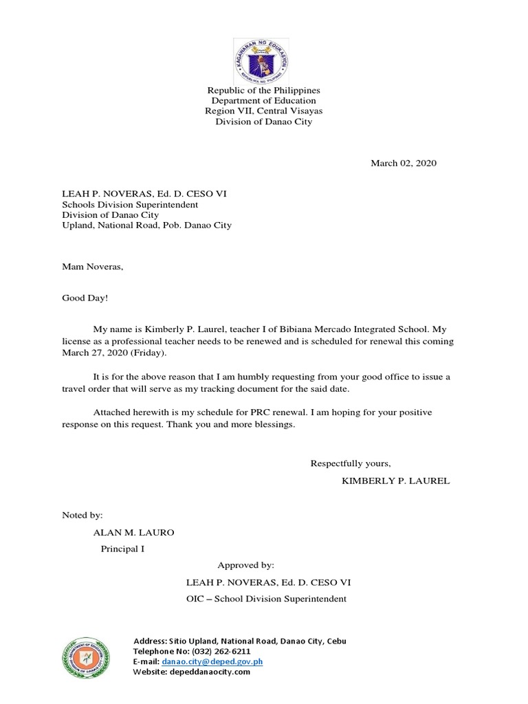 Letter For PRC | PDF