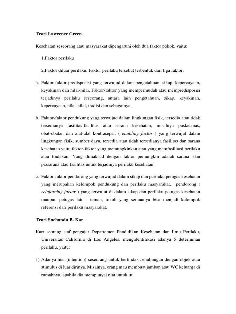 Teori Lawrence Green | PDF