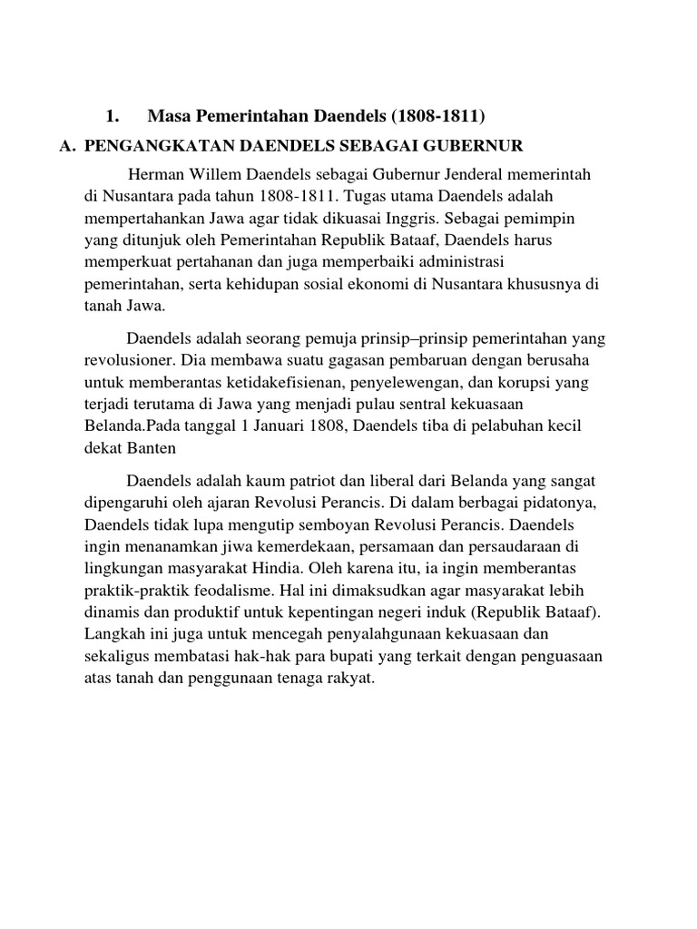 Pemerintahan Daendels | PDF