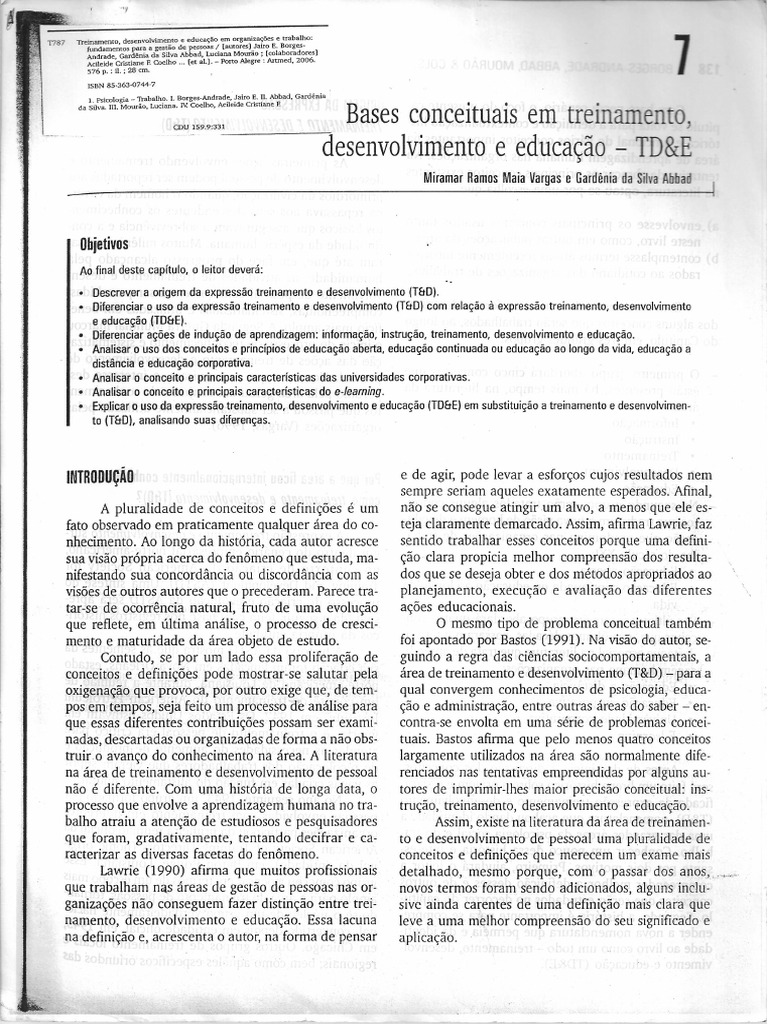 Texto 2.VARGAS E ABBAD - Bases Conceituais em TD&E PDF | PDF