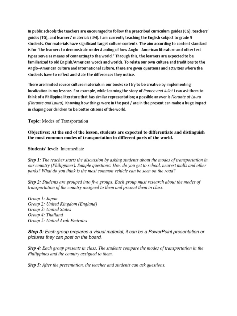 TESOL Module 1 Answer | PDF | Teachers | Curriculum