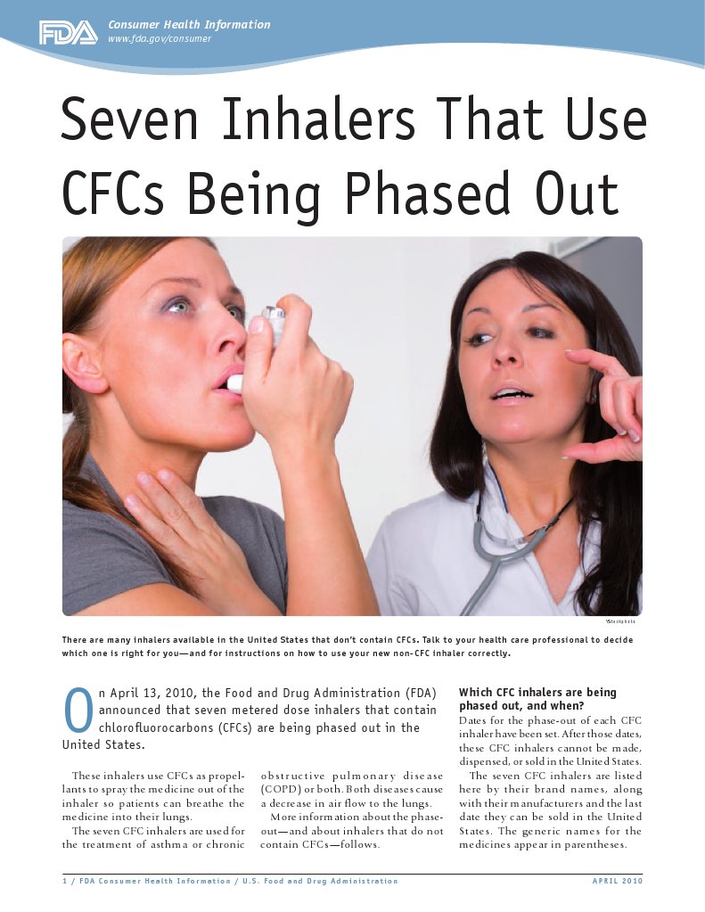 Seven Inhalers That Use CFCs Being Phased Out | PDF ...