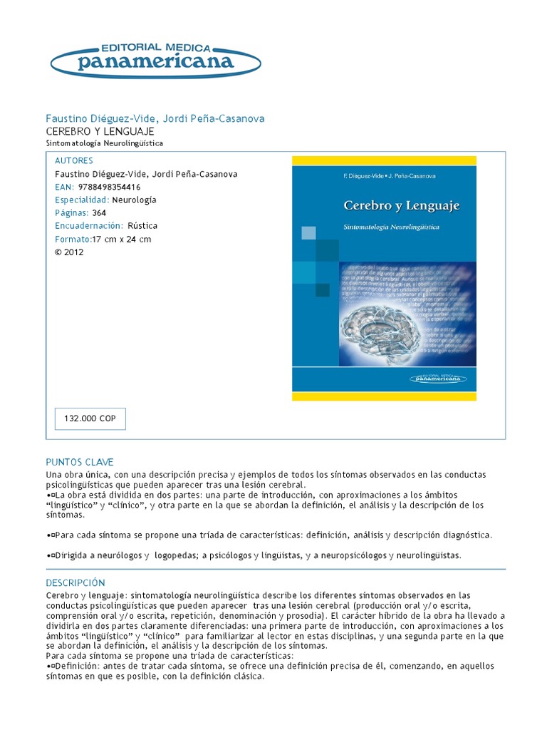 Cerebro Y Lenguaje Pdf Afasia Neurolingüística