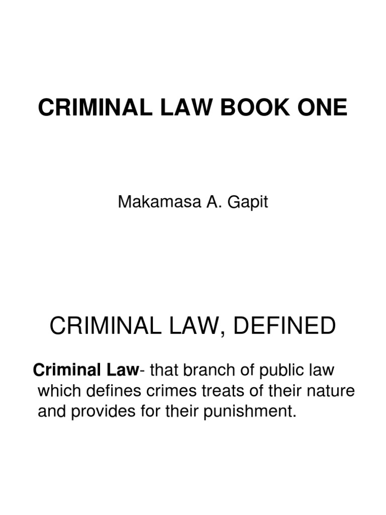 2019 Criminal Law 1 | PDF
