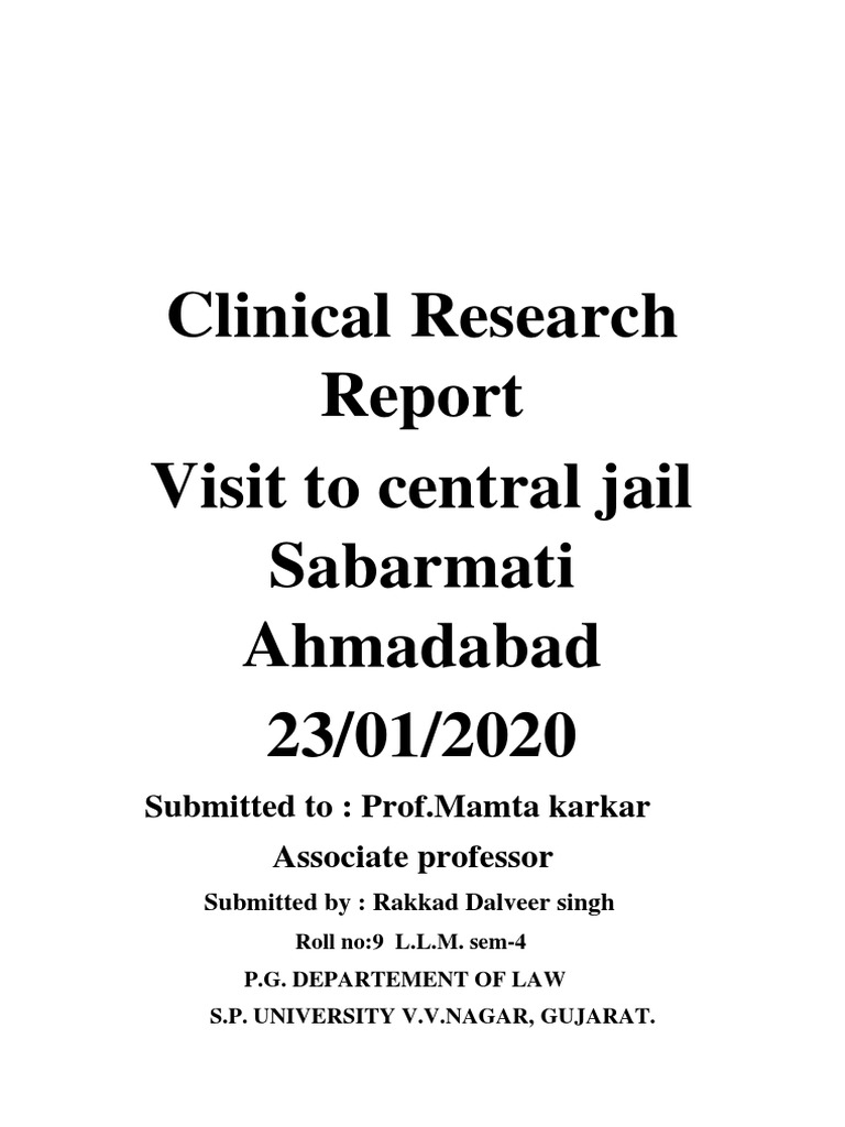 Report On Jail Visit Central Jail Sabarmati Ahmedabad | PDF | Prison ...