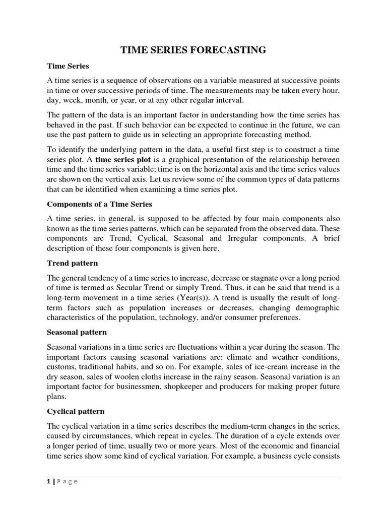 Time Series Forecasting | PDF | Forecasting | Seasonality