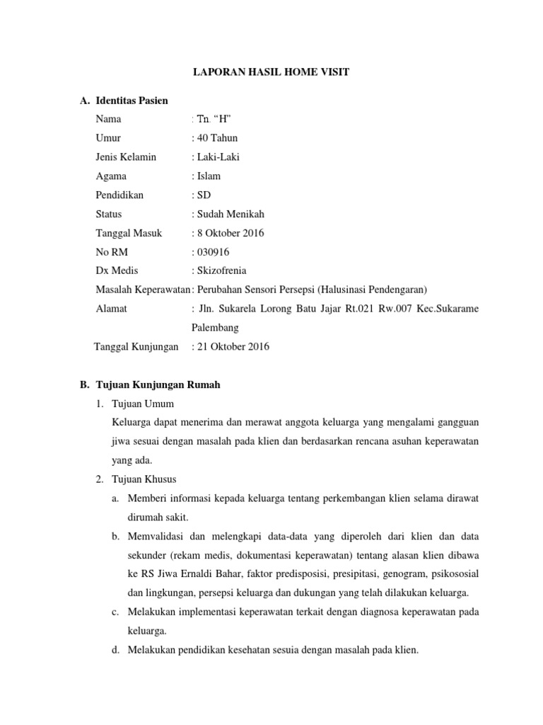 Laporan Home Visit | PDF