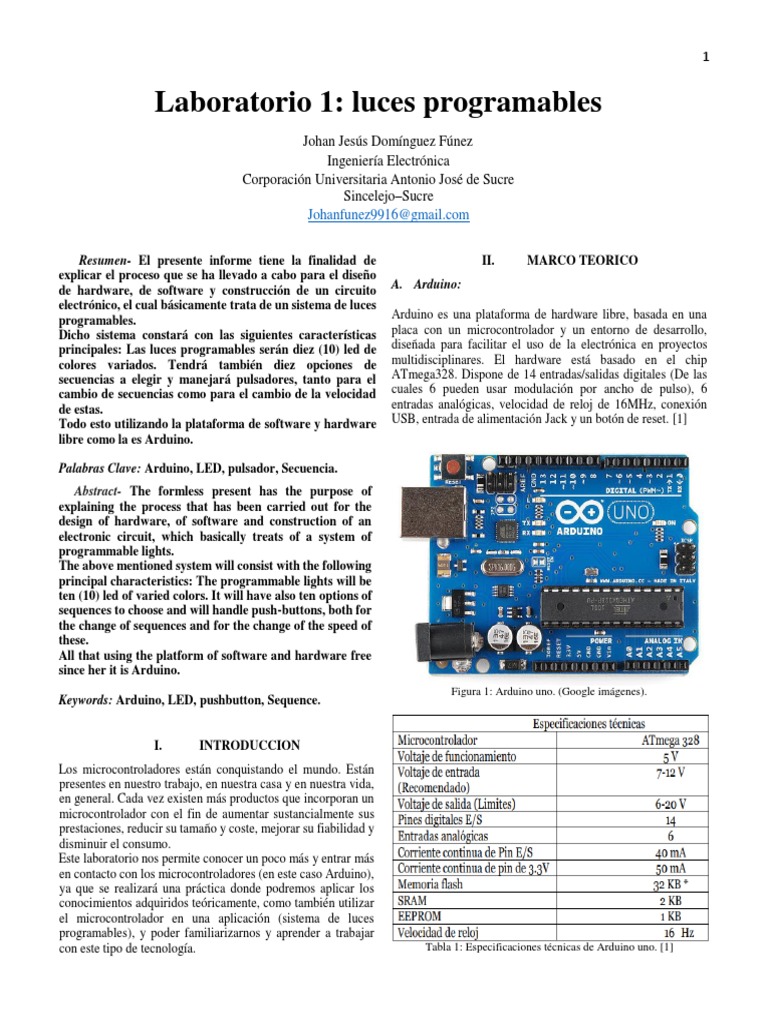 Luces Programables Con Arduino. | PDF | Diodo emisor de luz | Arduino