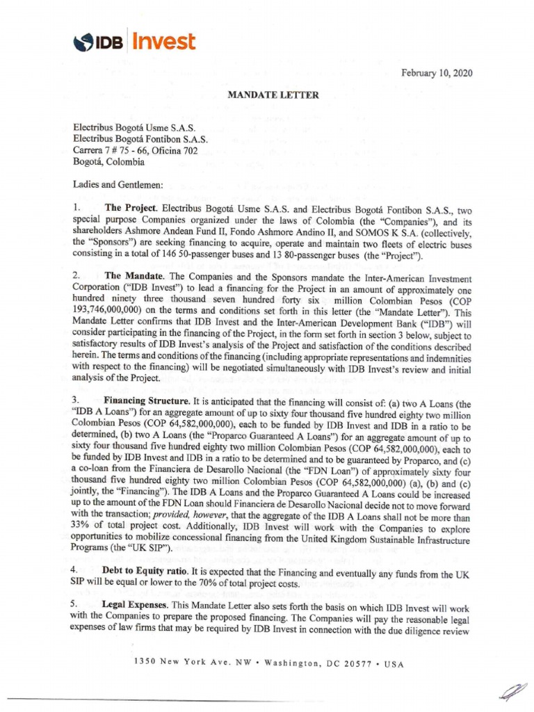 Mandate Letter BID - FDO - Ocr PDF | PDF