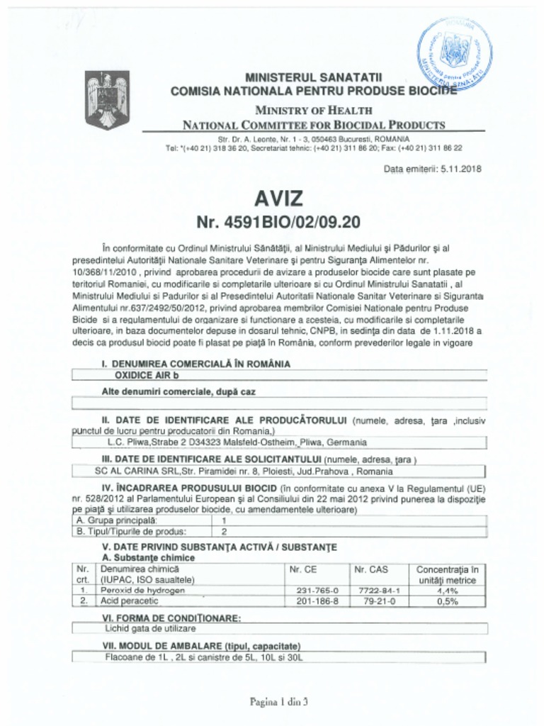 1.aviz Sanitar Oxidice Air B 30.09.2020 | PDF
