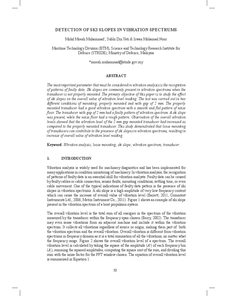 Detection of Ski Slopes in Vibration Spectrums | PDF