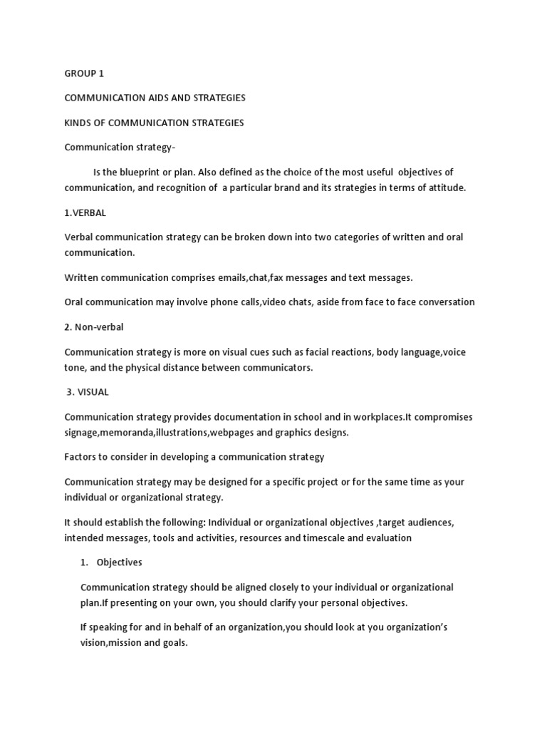 Communication Aids and Strategies Written | PDF
