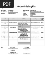 Ojt Training Plan Template | PDF | Cognition | Learning