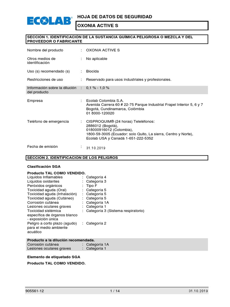 OXONIA ACTIVE S Spanish PDF | PDF