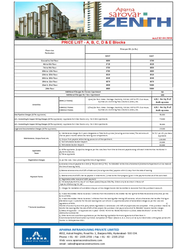 Zenith Price List 2018 April | PDF | Payments | Cheque