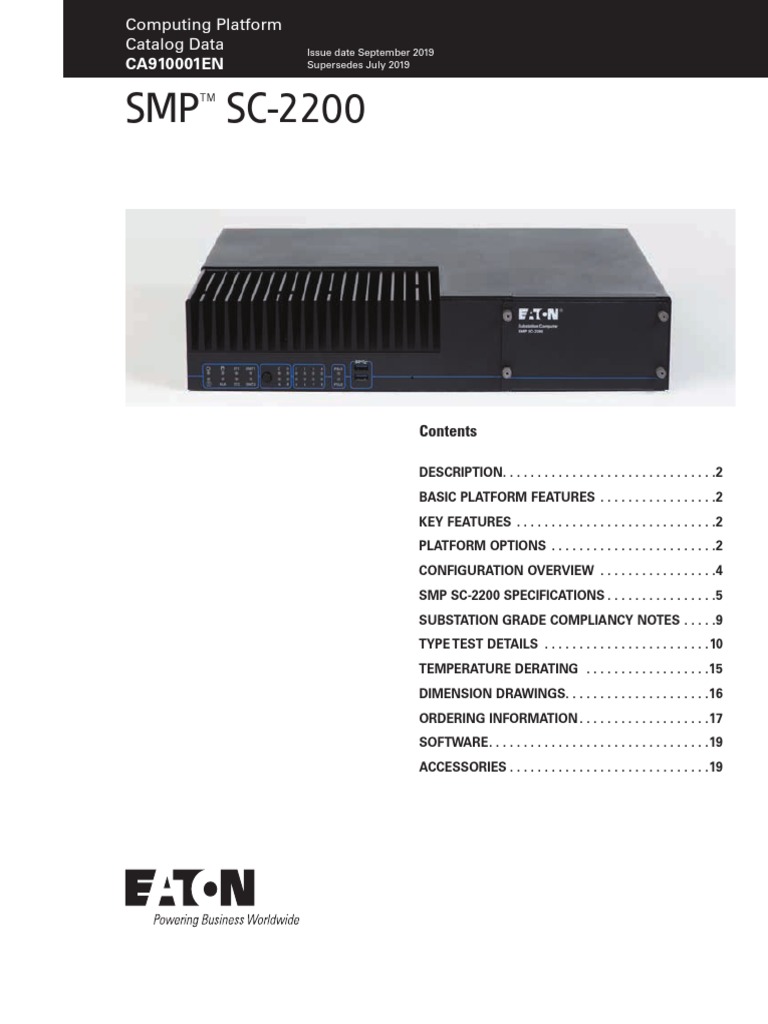 SMP SC 2200 Substation Computer Ca910001en | PDF | Solid State Drive ...