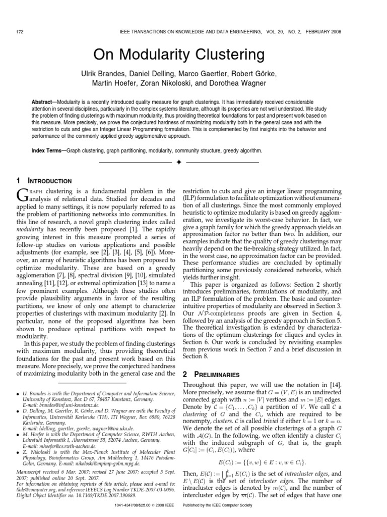 Brandes 2008 | PDF | Cluster Analysis | Vertex (Graph Theory)