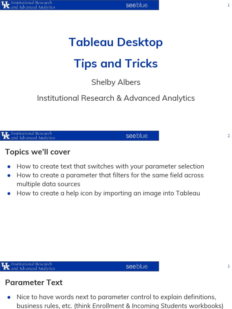 Tableau Tips and Tricks | PDF | Icon (Computing) | Worksheet