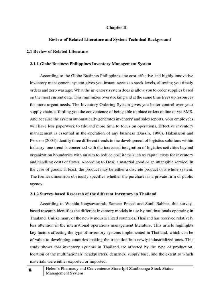 Chapter 2 RRL | Download Free PDF | Inventory | Supply Chain Chapter 2 RRL | Download Free PDF | Inventory | Supply Chain