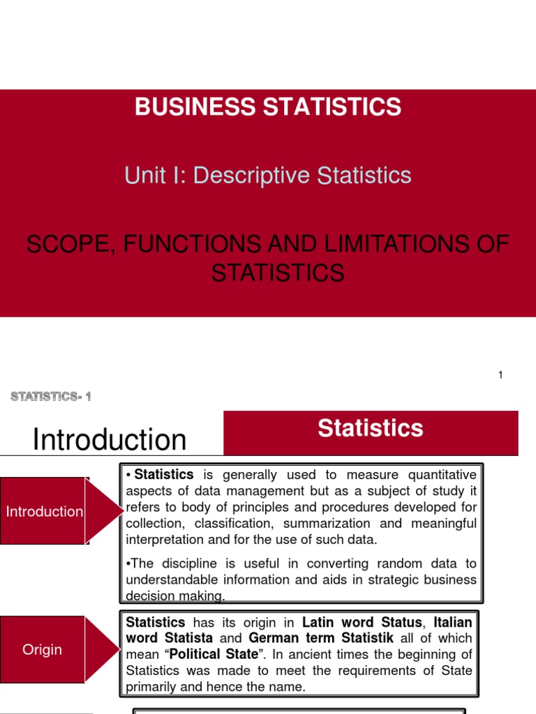 Introduction To Statistics | PDF | Data Analysis | Statistics
