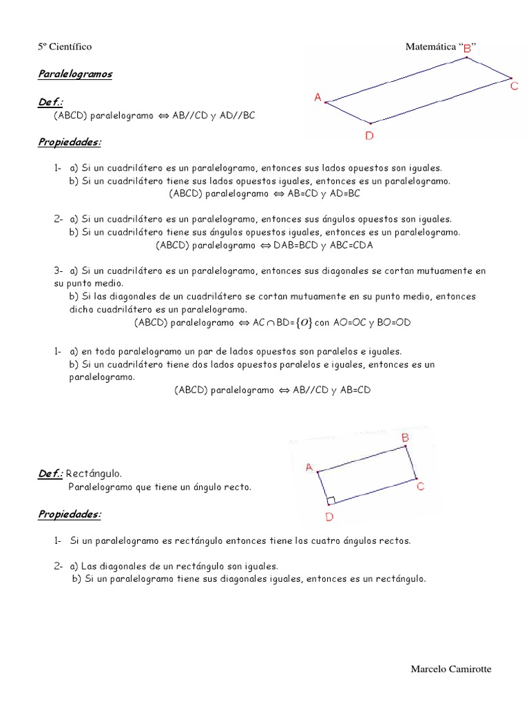 Paralelogramos | PDF | Rectángulo | Geometría Convexa
