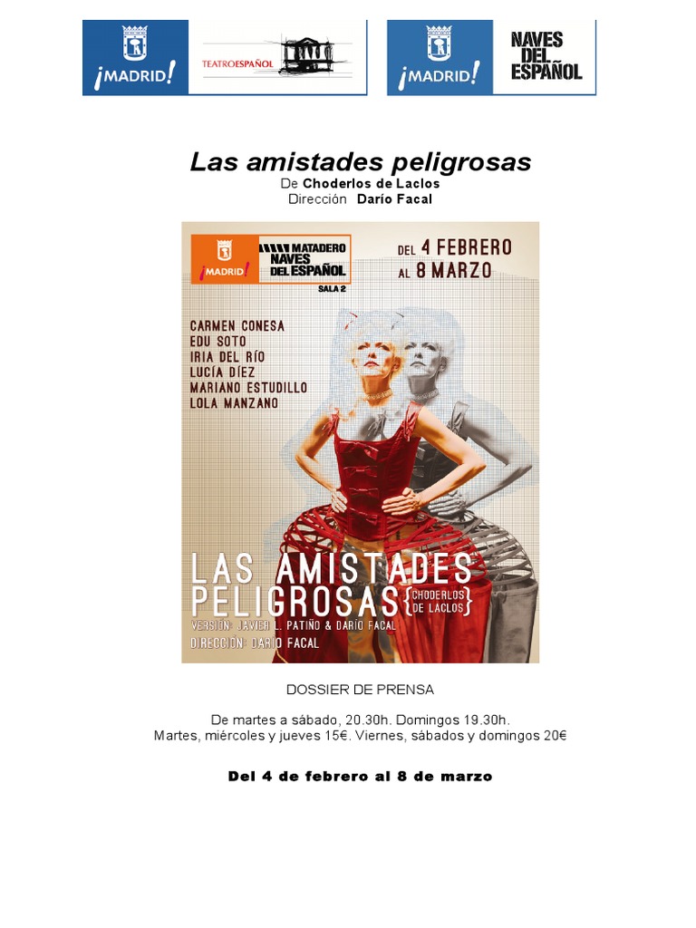 Dossier Las Amistades Peligrosas Pdf Descargar Gratis Pdf Teatro