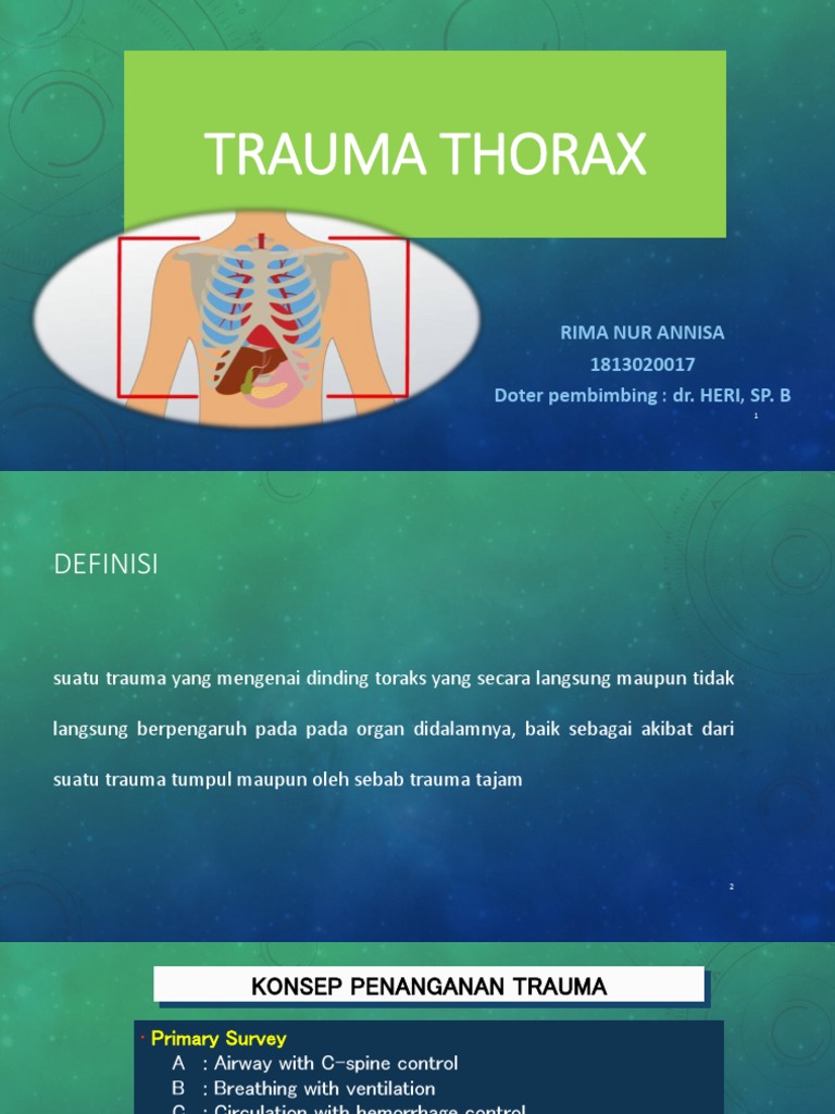 Trauma Thorax PPT Rima | PDF