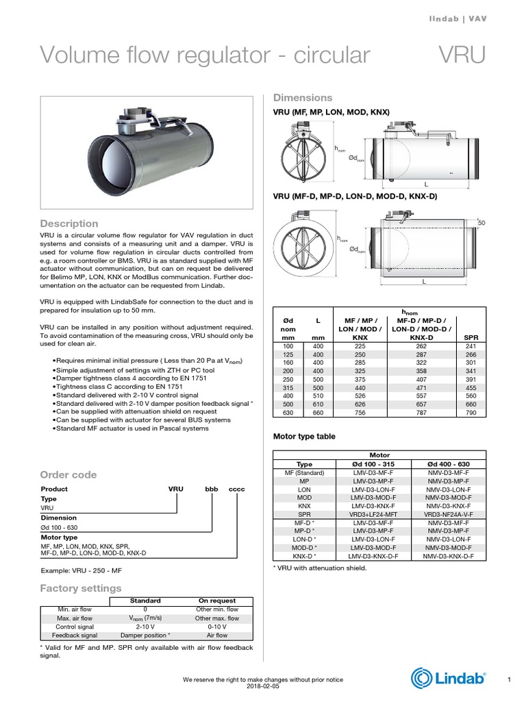 VRU | PDF | Duct (Flow) | Electrical Engineering