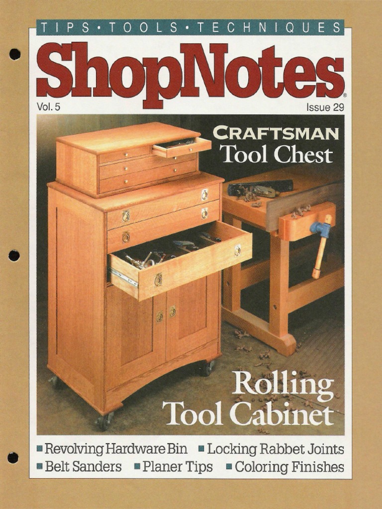 ShopNotes #29 (Vol. 05) - Craftsman Tool Chest, Rolling Tool Cabinet | PDF