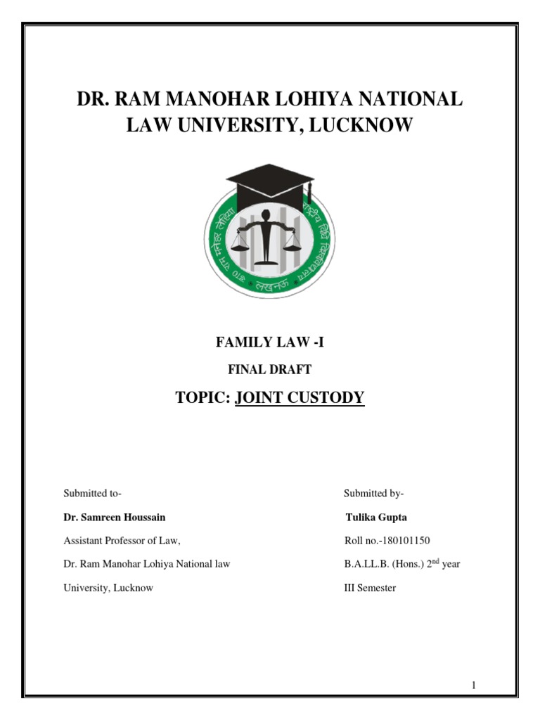 Family-Law-Project - I | PDF | Child Custody | Legal Guardian